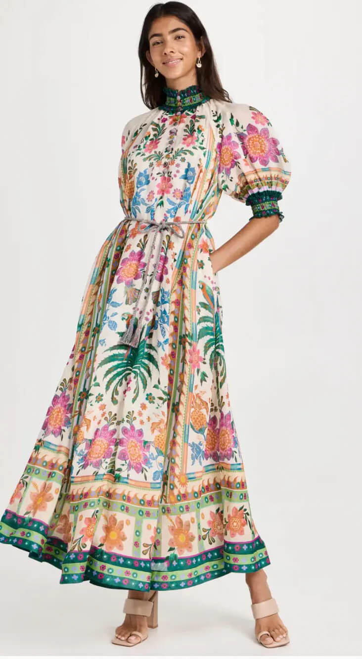 Zimmermann Ginger Swing Maxi Dress Multi Size 2