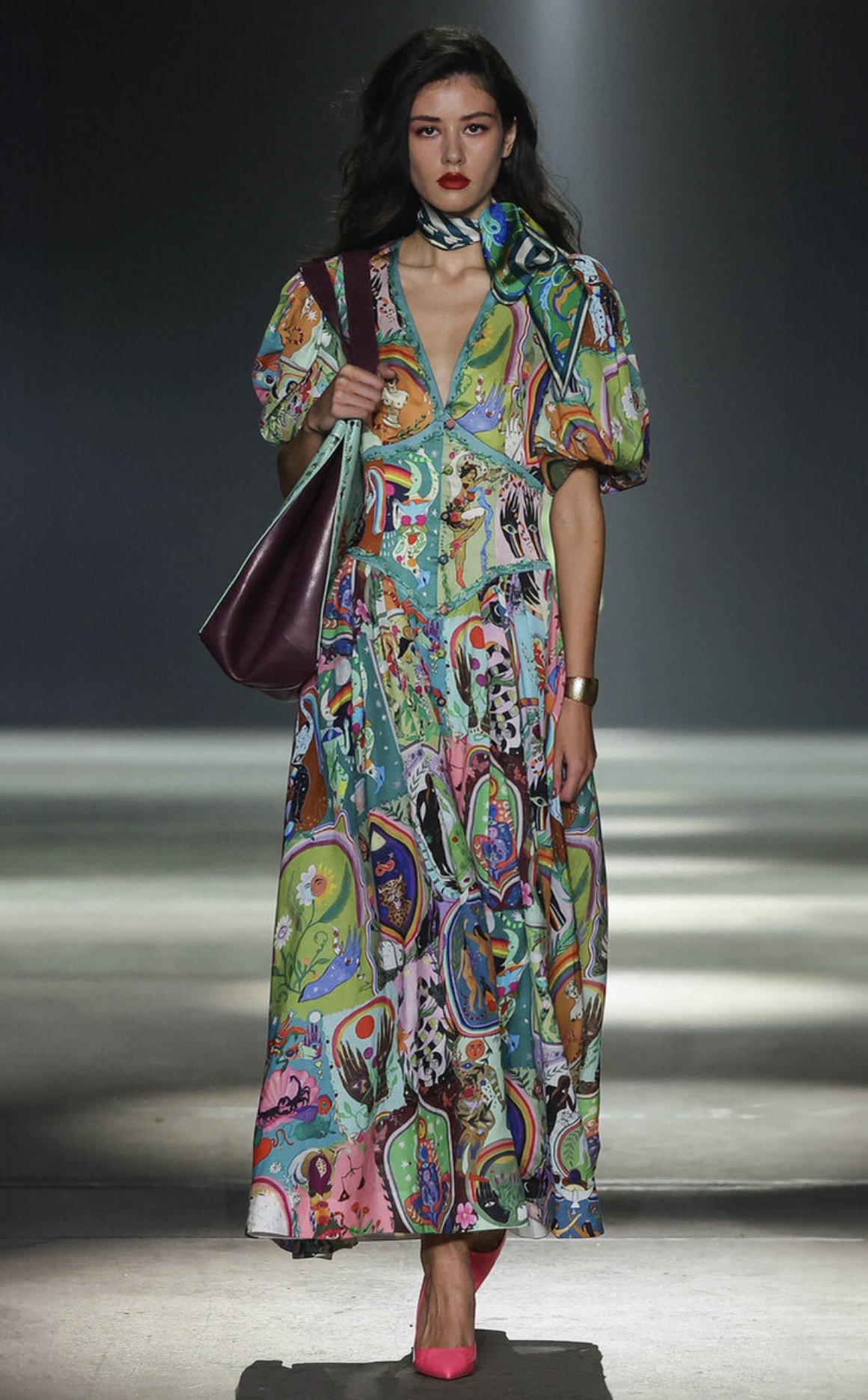 Alemais Evergreen Midi Dress Multi Size 12