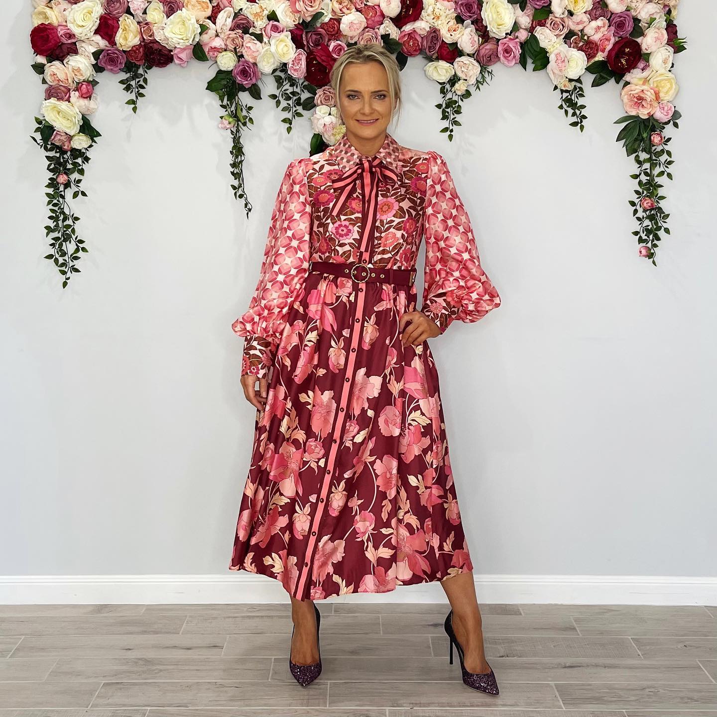 Zimmermann Concert Spliced Shirt Dress Floral Size 2