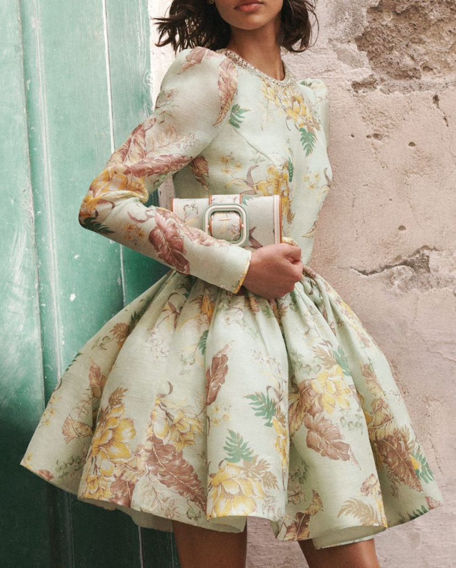 Zimmermann Matchmaker Tulip Mini Dress Size 1 & Matching Handbag