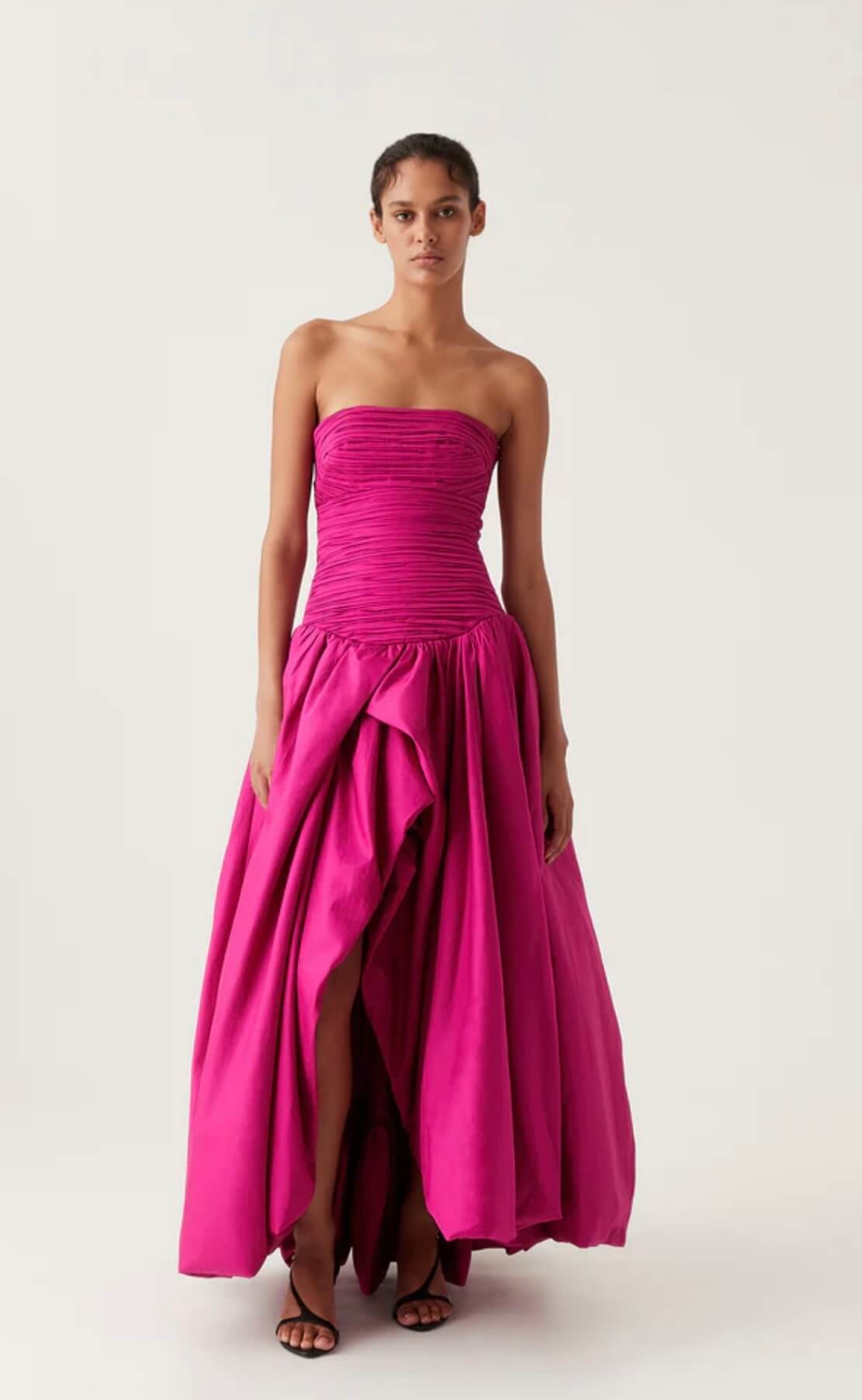Aje Violette Bubble Hem Maxi Dress Deep Magenta Size 6, 8 & 10
