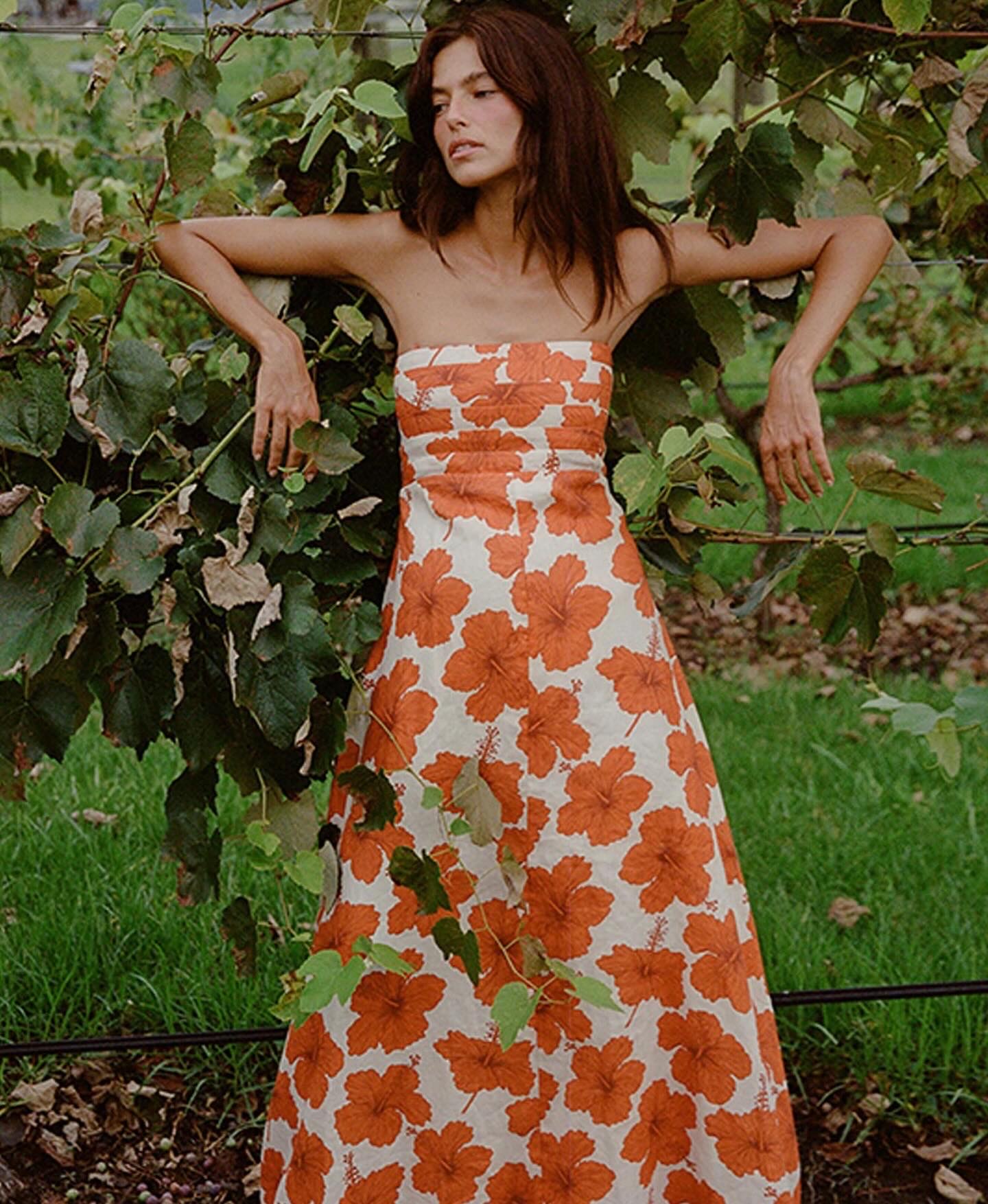 Palm Noosa Primrose Maxi Dress Red Hibiscus Size 10