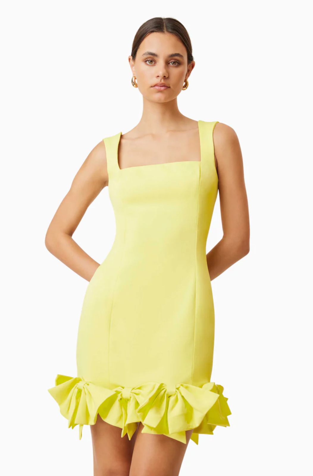 Elliatt Kennedy Mini Bow Dress Yellow Size L